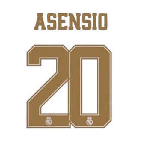 prosoccer real madrid 2019 20 home asensio 20 jersey name set