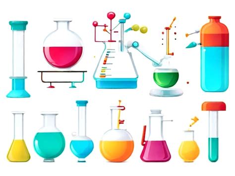 Premium Vector Isolated Colorful Science Objects And Icons Vector Set Vector