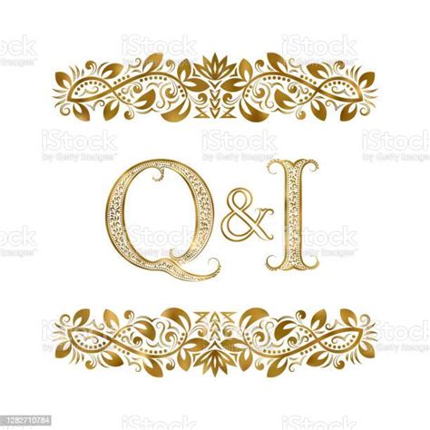 Q와 빈티지 이니셜 기호 문자는 장식 요소로 둘러싸여 있습니다 결혼식 또는 비즈니스 파트너 로얄 스타일의 모노그램 결혼식에 대한 스톡 벡터 아트 및 기타 이미지 Istock