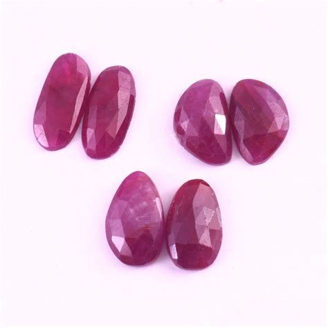 Genuine Ruby Loose Rose Cut 6pcs Lot For Making Jewelry Etsy