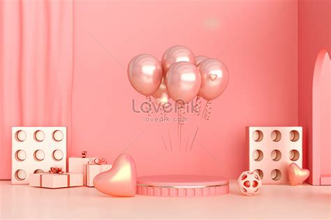 핑크 발렌타인 데이 배경 사진 및 창의적인 일러스트 무료 다운로드 Lovepik