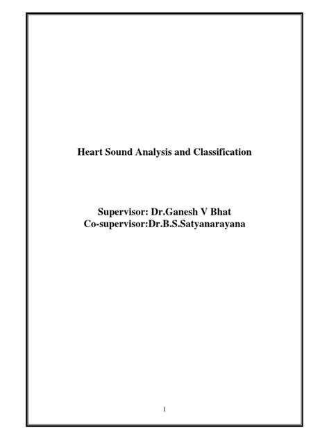 Heart Sound Analysis And Classification Pdf Wavelet Image Segmentation