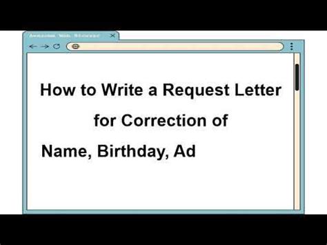Sample Request Letter For Name Correction In Birth Certificate