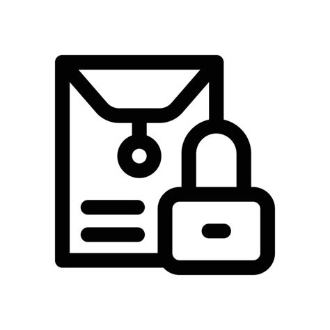 Document Secure Line Icon Clean And Minimalist Icon For Websites Mobile Apps Presentations