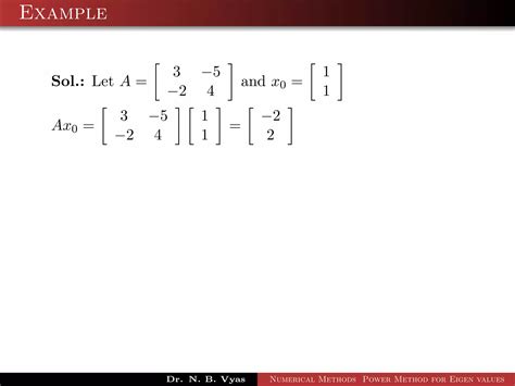 Numerical Methods Power Method For Eigen Values Pdf