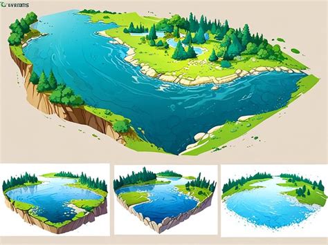 rivers and lakes nature and landscape background premium ai generated