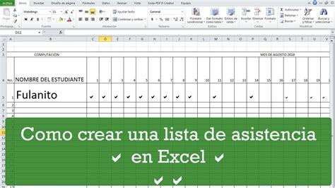 Hacer Lista De Asistencia En Excel Image To U