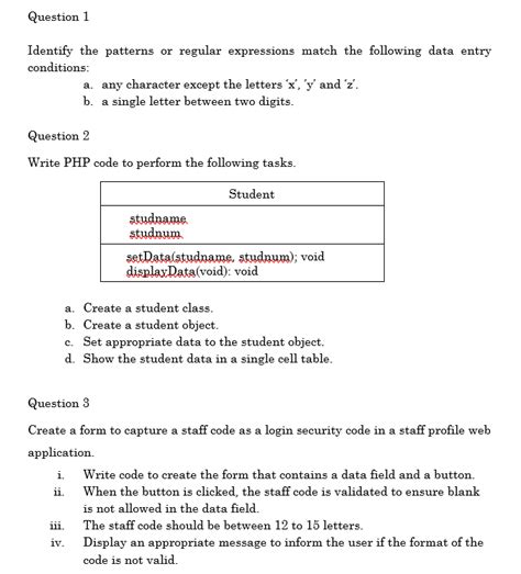 Solved Identify The Patterns Or Regular Expressions Match Chegg