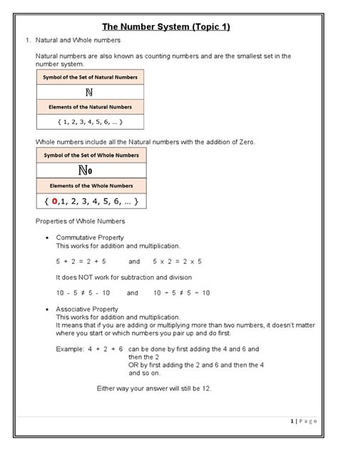 the number system pdf