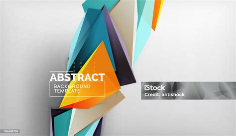 3d 삼각 도형 추상적인 배경 회색 배경 사업 또는 하이테크 개념적 벽지 색상 삼각형 구성 0명에 대한 스톡 벡터 아트 및 기타 이미지 Istock