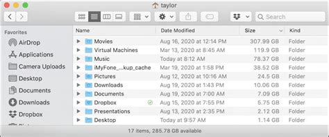 how can i display folder sizes in macos x finder