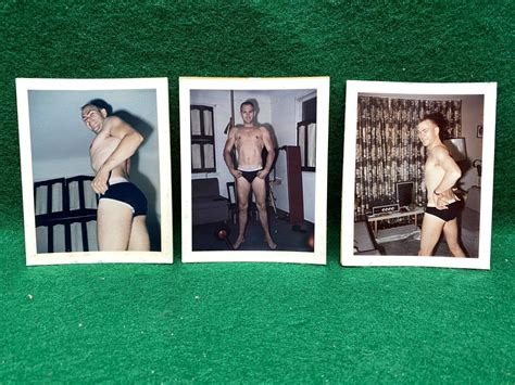 Vintage 1960s Nude Naked Man 3 Color Poloroid Photographs 4699425470