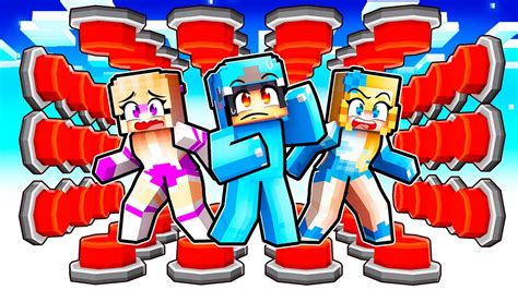 Surviving 100 Buttons Block With My Crazy Fan Girls Minecraft Videos