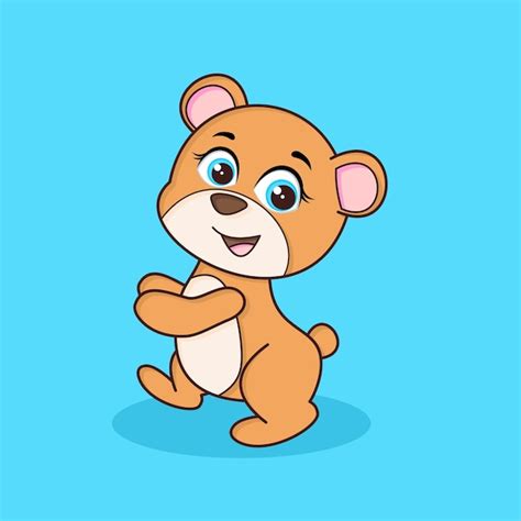 만화 귀여운 곰 캐릭터 프리미엄 벡터