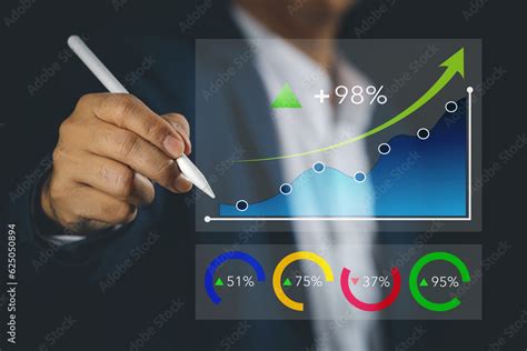 Kpi Businessman Data Analytics Working On Business Analytics Dashboard With Charts Metrics To