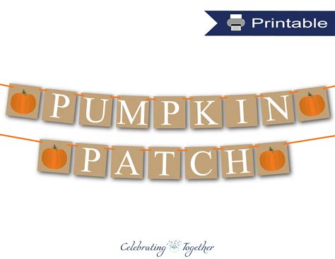 Printable Pumpkin Patch Banner Diy Halloween Decor And Fall