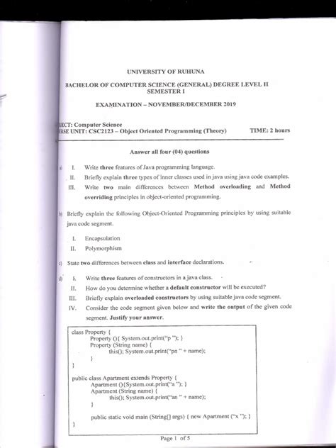 Csc 2123 Object Oriented Programming Theory Pdf