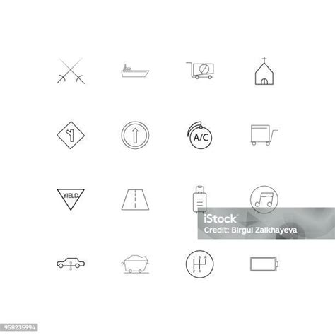 자동차 및 운송 선형 얇은 아이콘 설정합니다 간단한 벡터 아이콘 설명 0명에 대한 스톡 벡터 아트 및 기타 이미지 0명 공기조화 도로 Istock