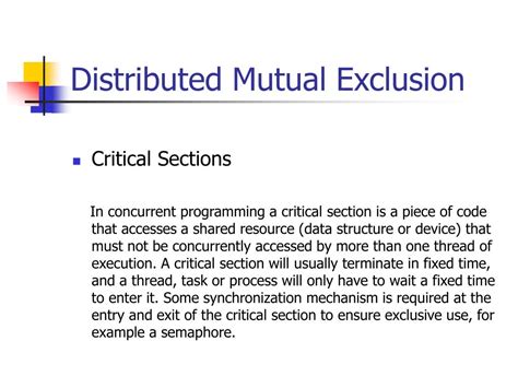 Ppt Distributed Mutual Exclusion Powerpoint Presentation Free