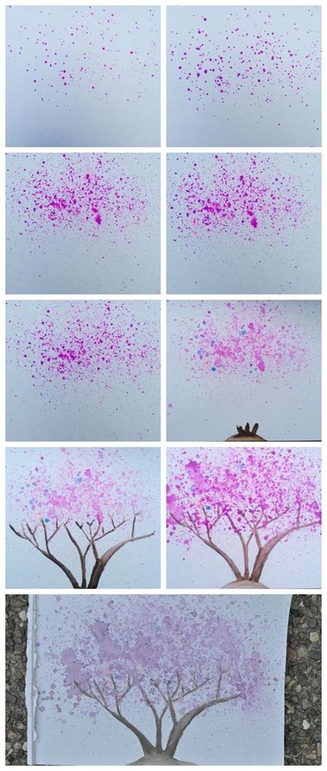 How To Draw A Tree Step By Step Image Guides Bored Art Flower Drawing Art Painting