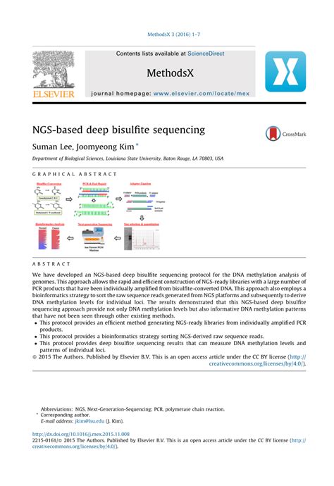 Pdf Ngs Based Deep Bisulfite Sequencing