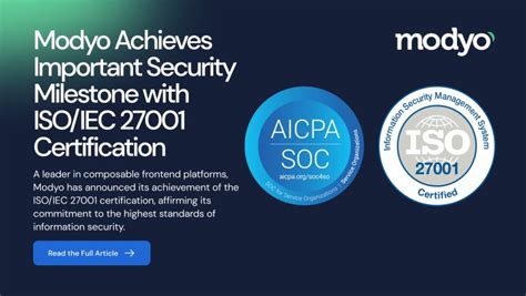 Modyo Achieves Important Security Milestone With Isoiec 27001