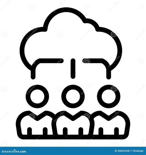 Cloud Customer Database Icon Outline Style Stock Vector Illustration Of Information Website