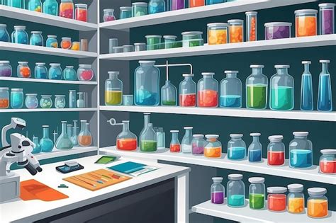 Premium Photo Scientific Specimen Storage Flat Vector Illustration In Lab Section