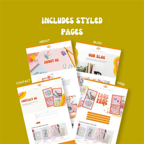 shopify theme kit retro aesthetic website design email etsy