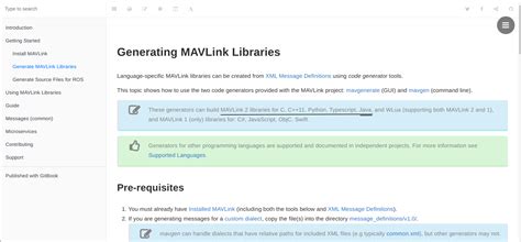 Update Doc Info For Java Mavlink 2 And Singing · Issue 457 · Mavlink