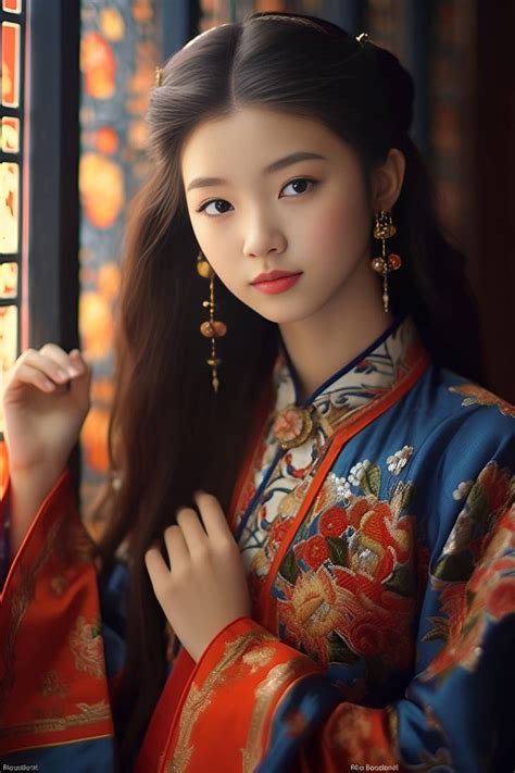 Chinese Girl In Traditional Chinese Dress By Ai Mademasterpieces On