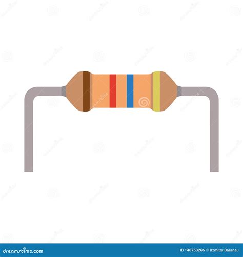Resistor Small Flat Vector Parts Components Electronic Circuit