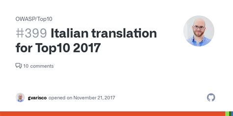 Italian Translation For Top10 2017 Issue 399 OWASP Top10 GitHub