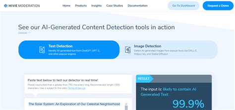 hive moderation s ai generated content detection ai marketplace