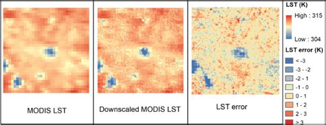 The Original MODIS LST Downscaled MODIS LST Obtained Using The Download Scientific Diagram