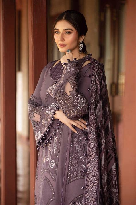 Dl 1202 Maria B Embroidered Linen Suit Maria B Luxe Formel Collection