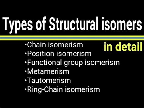 Types Of Structural Isomerism Chain Isomers Position Isomers