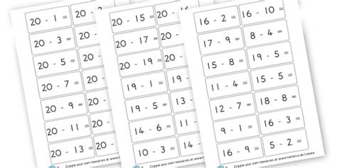 Subtraction Number Sentences To 30