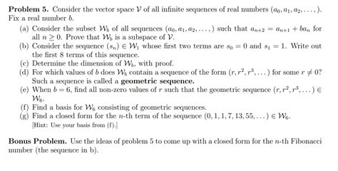 Solved Problem 5 Consider The Vector Space V Of All