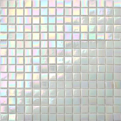 Carrelage Mosaïque En Verre Perle Blanc Irisé Chatoyante Mt0131