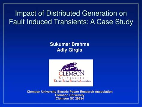 Ppt Impact Of Distributed Generation On Fault Induced Transients A