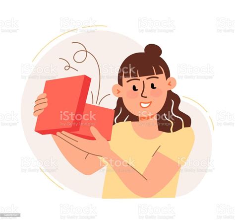 한 여자가 깜짝 상자를 엽니다 사업 아이디어 시작 조직 브레인 스토밍 문제 해결의 개념 격리된 벡터 그림 플랫 개념에 대한 스톡 벡터 아트 및 기타 이미지 Istock