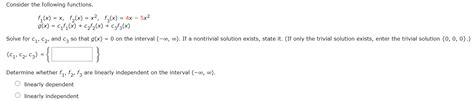 Solved Consider The Following Functions F1x X