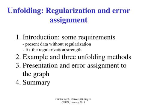PPT Unfolding Regularization And Error Assignment PowerPoint Presentation ID