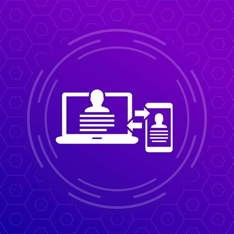 Personal Data Synchronization Between Laptop And Smart Phone Vector Icon 24149885 Vector Art At