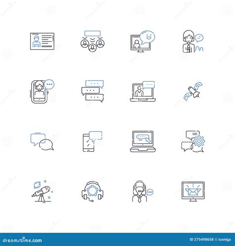 response line icons collection feedback reaction behavior answer