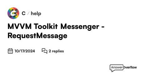 Mvvm Toolkit Messenger Requestmessage C