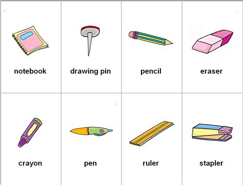 Nombres De Los útiles Escolares En Inglés Imagui
