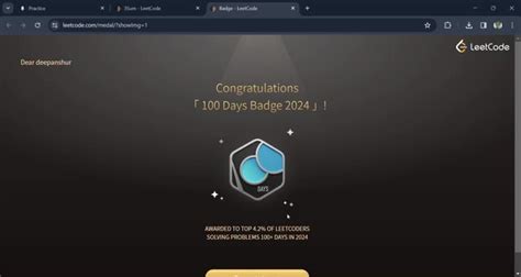 leetcode codingchallenge 100daysofcode achievementunlocked