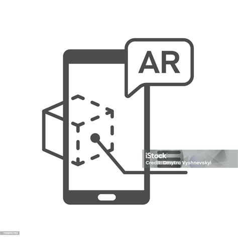 흰색 배경에 격리된 Ar 앱 벡터 아이콘입니다 가상 현실 및 증강 현실 모바일 앱 아이콘입니다 미래 기술 개념 360도 촬영에 대한 스톡 벡터 아트 및 기타 이미지 Istock